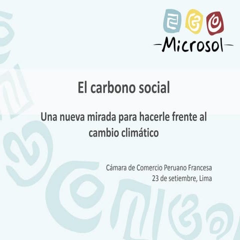 El Carbono Social - Microsol - Por: Nadia Wagner | PDF