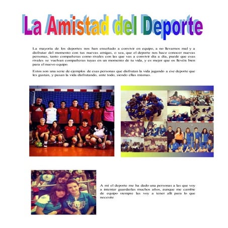 La amistad del deporte | DOCX