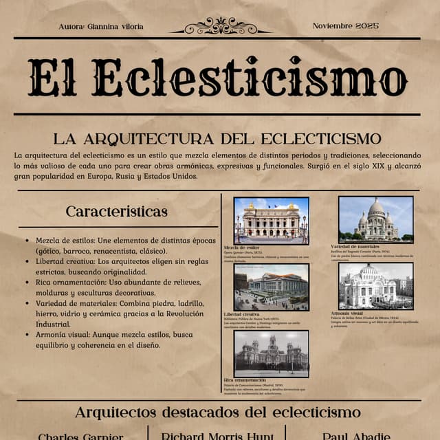 La arquitectura del eclecticismo por Giannina Viloria | PDF