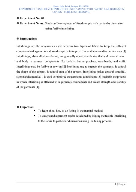 Fusing procedure in Garments Industry | PPTX