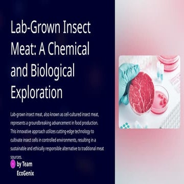 Lab Grown Insect Meat-A Chemical and Biological Exploration | PPTX