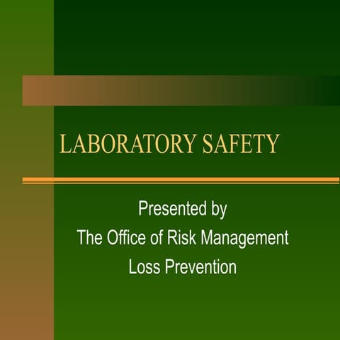 Lab-Safety MANAGEMENT FOR BETTERMENT OF WORK | PPT