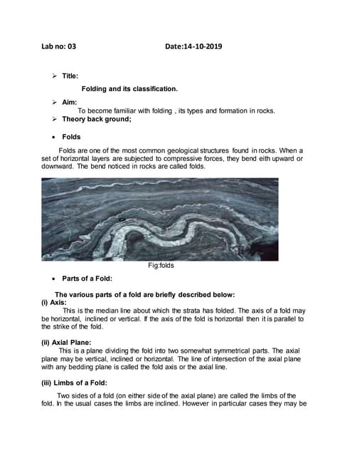 Folds | PPTX | Geology | Science