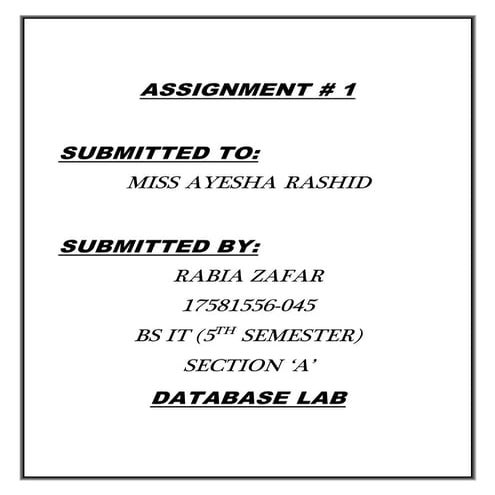 Lab 1 | DOCX | Databases | Computer Software and Applications