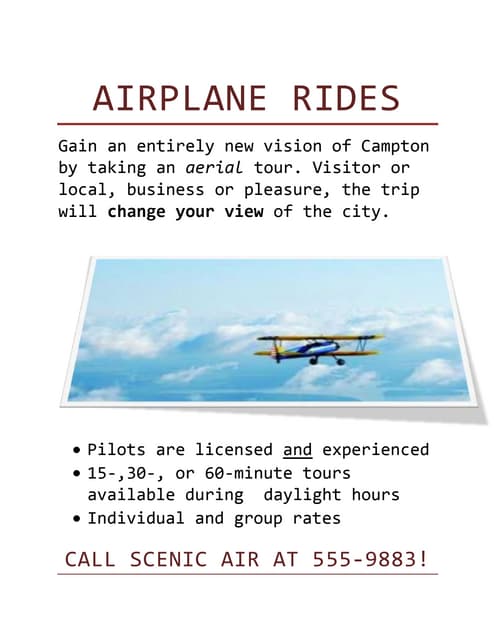 Airplane rides | DOCX | Air Travel | Travel Type