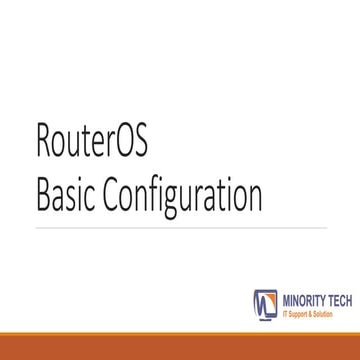 Lab1 basic router-os configuration | PDF