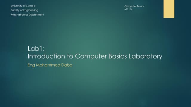 Lab1 Introduction To Computer Basics Laboratorypdf 6572