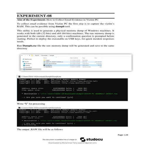 Digital Forensics Lab Experiment 10 Email Forensics | PDF