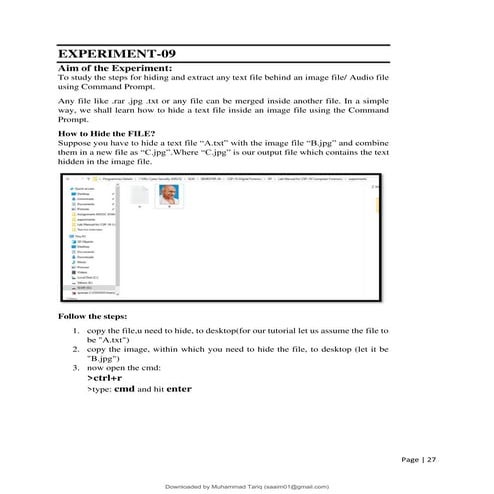 Digital Forensics Lab Experiment for Text File behind Audio File | PDF