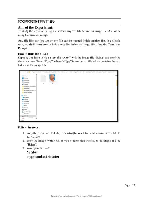 Digital Forensics Lab Experiment No 12 EXIF Data | PDF