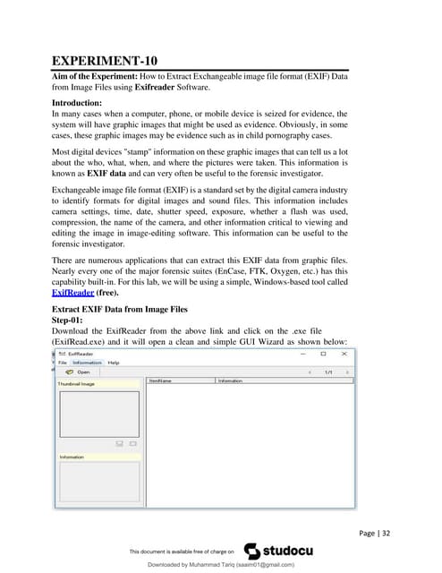 Digital Forensics Lab Experiment 10 Email Forensics | PDF