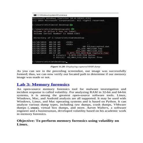 Digital Forensics Lab Experiment 13 Memory Forensics | PDF