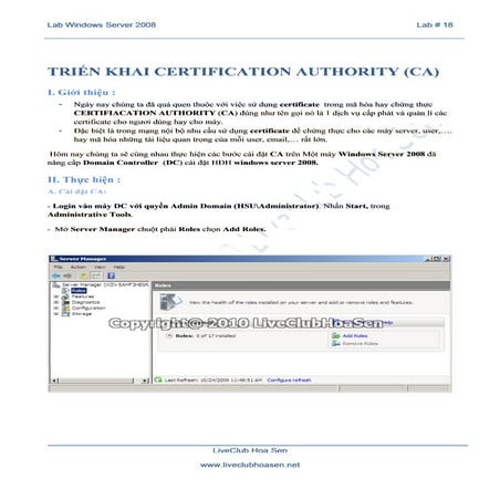 Lab 18 active directory certificate services | PDF