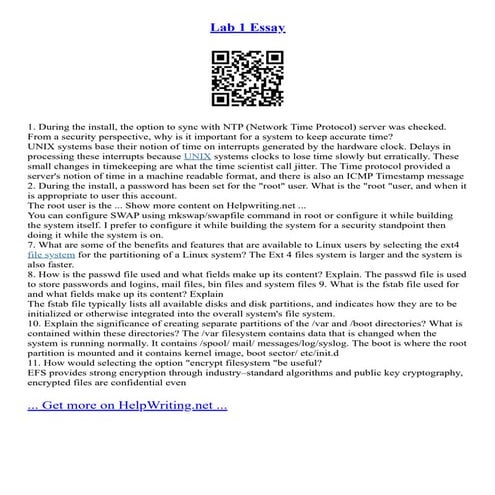 Lab 1 Essay | PDF