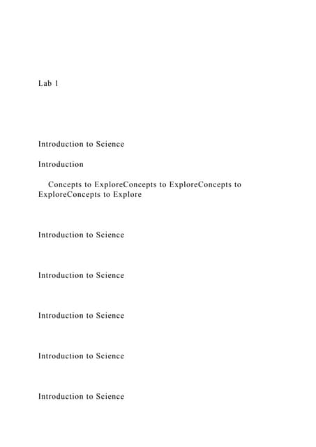 Lab 1 Introduction To Science Introduction Docx 1533