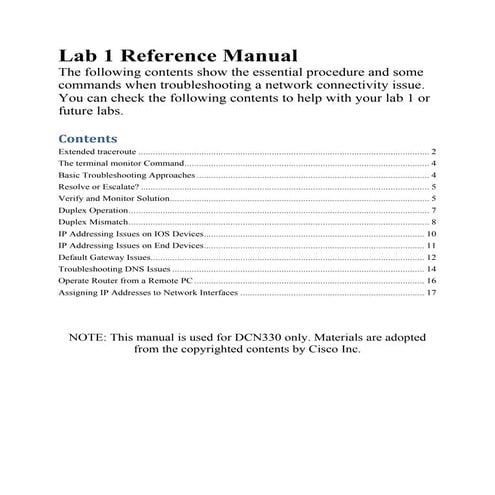 Lab 1 reference manual | PDF