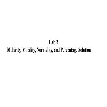 Molarity , molality and normality formula and their calculation | PPTX