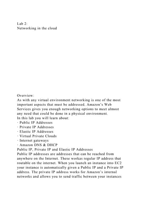 Aws vpc : addressing cidr | PDF | Computer Networking | Computing