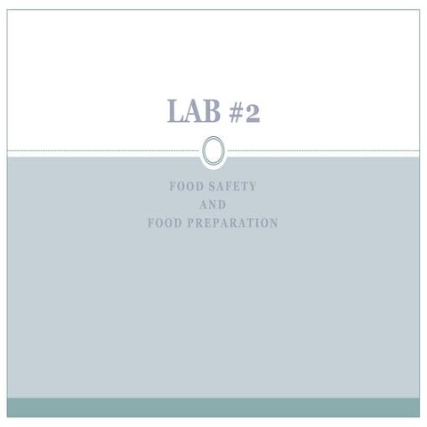 Lab 2 Food Safety and Preparation Basics | PPTX
