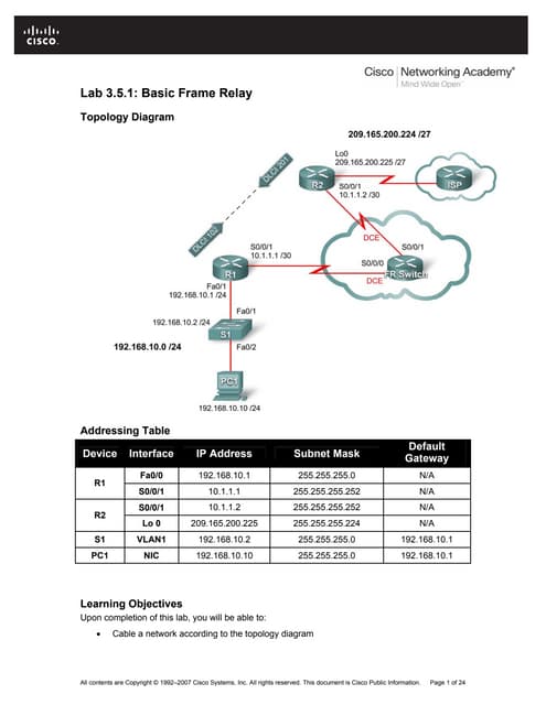 Lab Practice 1 Configuring Basic Routing And Switching With Answer Pdf