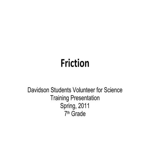 Lab 3-7th Grade: Part 2- friction | PPT