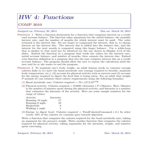 Lab4: Functions | PDF