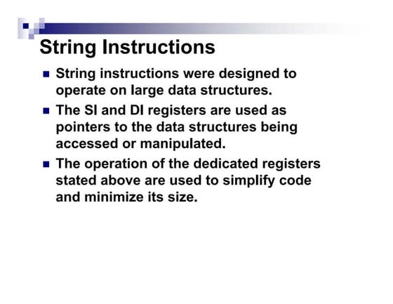 8086 String Instructions.pdf | Programming Languages | Computing