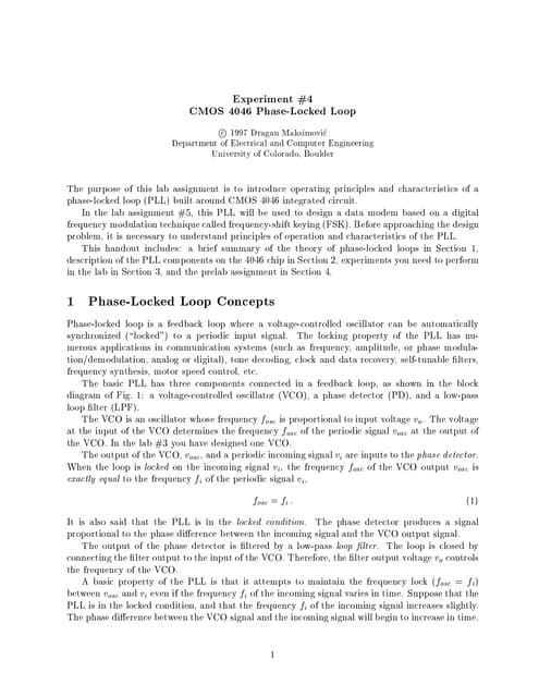 Phase Locked Loop Pll Pptx Digital Audio Computer Software And Applications