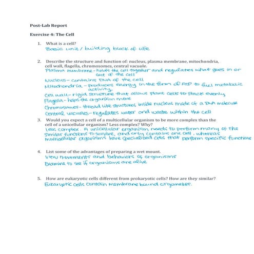 Lab4 post lab lab4 post lab biology lab. | PDF