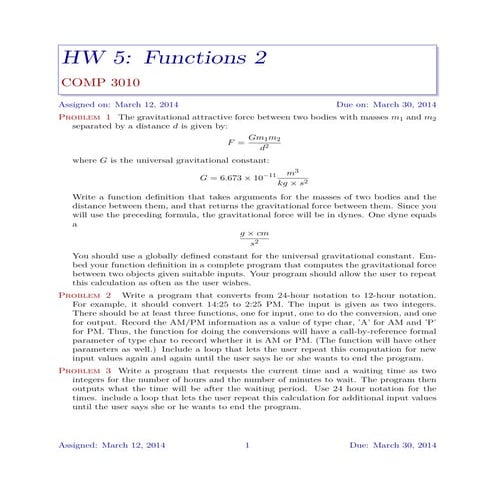 Lab5: Functions 2 | PDF