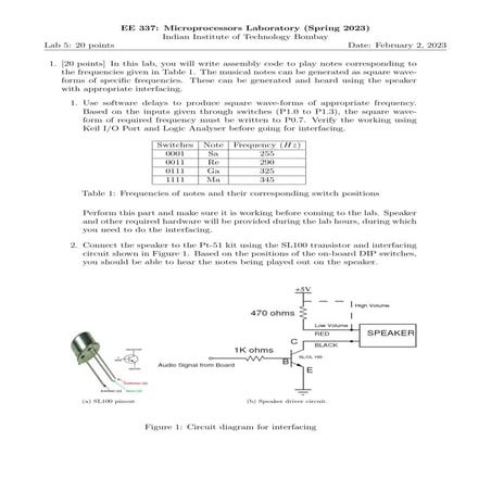 Ee337 Microprocessors Lab Labsheet 5 Pdf Technology And Computing 1439