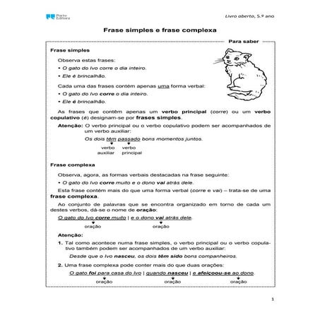 Lab5 frase simples e frase complexa | PDF