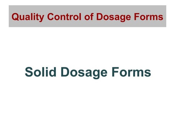 Q.c. tests of tablet dosage form as per indian pharmacopoeia 2018 | PPTX