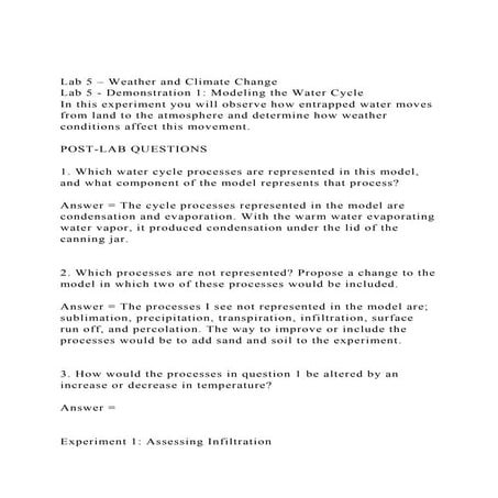 Lab 5 - Experiment 1 Modeling the Water CycleHypothesis.docx
