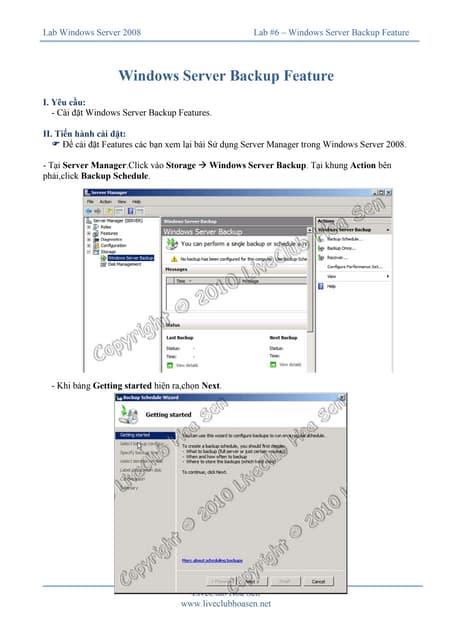 Windows server backup phần 2 | PDF