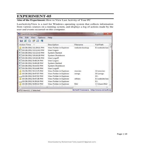 Digital Forensics Lab Experiment 07 to 09 | PDF