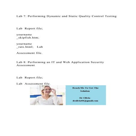 Lab 7 Performing Dynamic and Static Quality Control Testing.docx ...