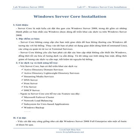 Lab 7 windows server 2008 server core | PDF