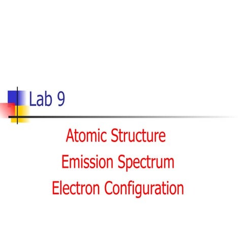 Lab 9 atomic structure | PPT