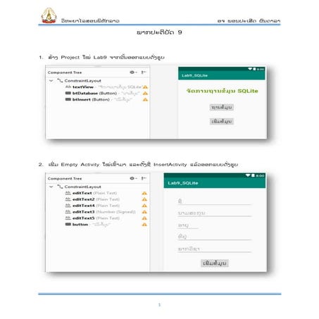 ພາກປະຕິບັດ 9 (Lab 9) ຈັດການຖານຂໍ້ມູນ | PDF