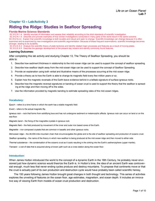 Continental drift theory evidences Activity sheet | DOCX | Geology ...