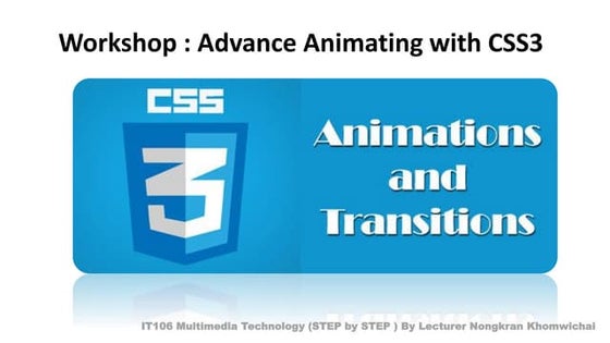 Css3 animation | PPTX | Web Development | Internet