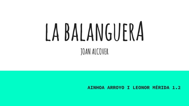 La Balanguera - Joan Alcover