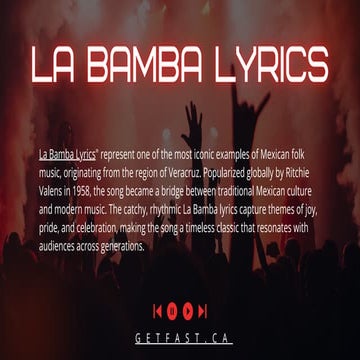 La Bamba Lyrics: Spanish,English Translation & Cultural Significance | PPT