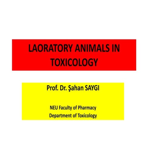 Lab animals in toxicology 7 | PPT