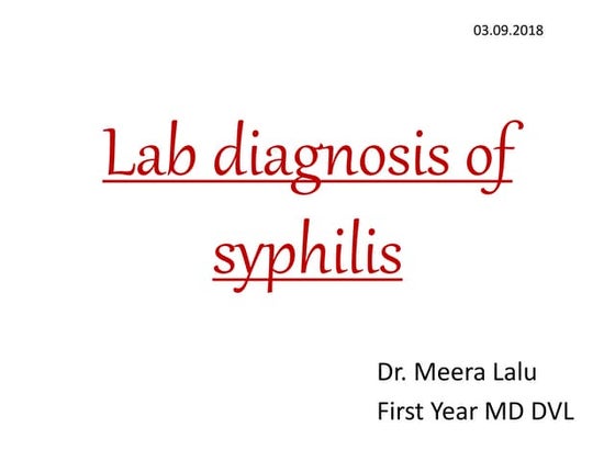 VDRL Test for Syphilis | PPTX | Infectious Diseases | Diseases and ...