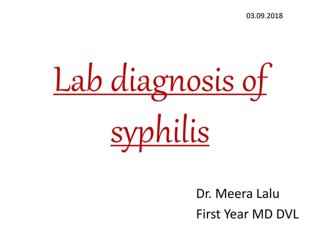 VDRL Test for Syphilis | PPTX