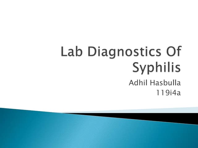 VDRL Test for Syphilis | PPTX