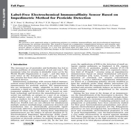 Label free electrochemical immunoaffinity sensor based on impedimetric ...