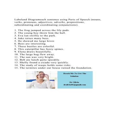 Labeland Diagrameach sentence using Parts of Speech (nouns, verb.docx